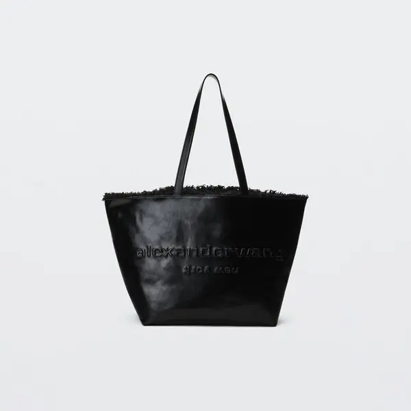 Alexander Wang Oversized Shearling Trimmed Leather Tote