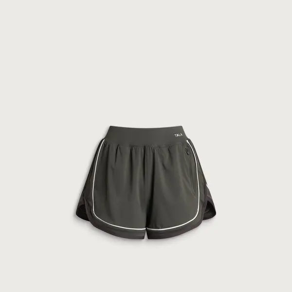 TALA Skinluxe Contrast Retro Run Short - Dark Olive