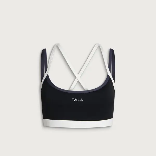 TALA Skinluxe Contrast Strap Sports Bra - Shadow Black