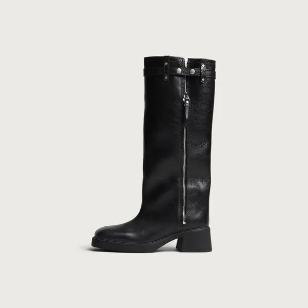 MIISTA Izolda Zipper Tall Boots - Black