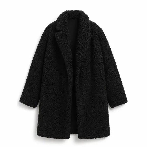 Mauritius Oversized Textile Coat - Black