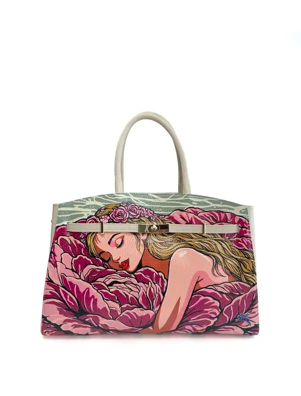 MAISON RUBAIYAT Gisèle Hand-painted Leather Bag Thumbelina - Black