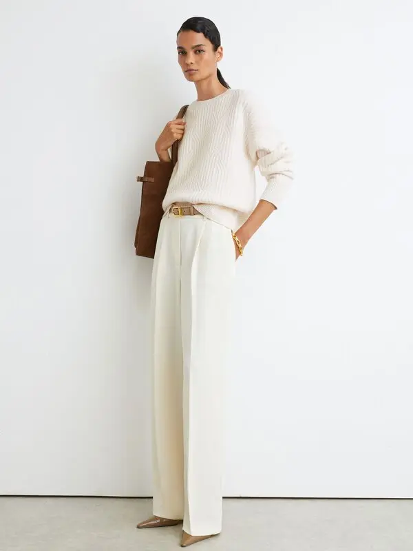 REISS Leah Wool-cashmere Jacquard-knit Jumper