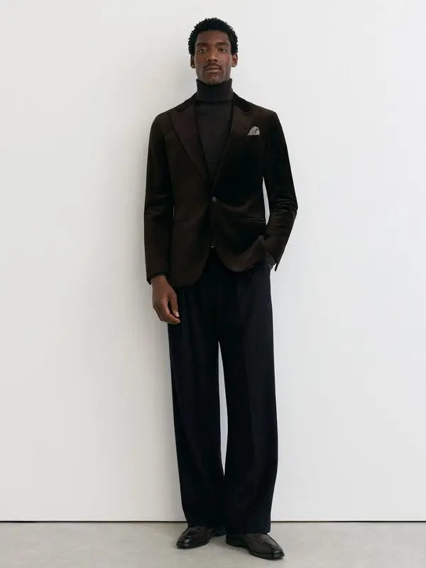 REISS Apsara Tailored Fit Velvet Single-breasted Blazer