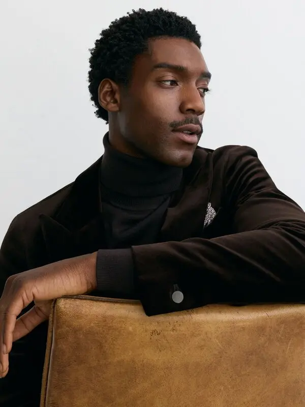 REISS Apsara Tailored Fit Velvet Single-breasted Blazer