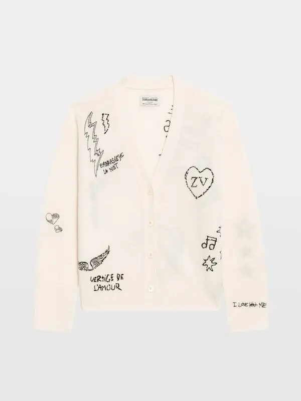 Zadig&Voltaire Mirkaz Cashmere Cardigan With Embroidered Details