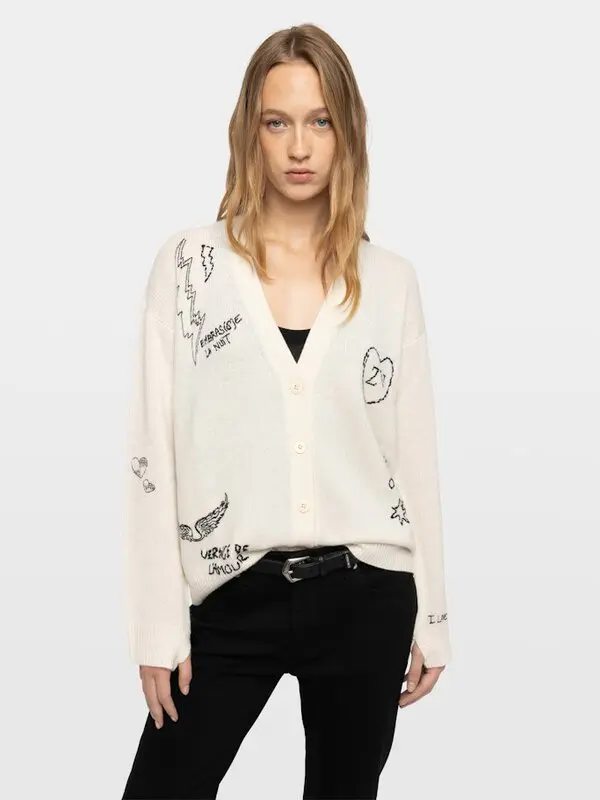Zadig&Voltaire Mirkaz Cashmere Cardigan With Embroidered Details
