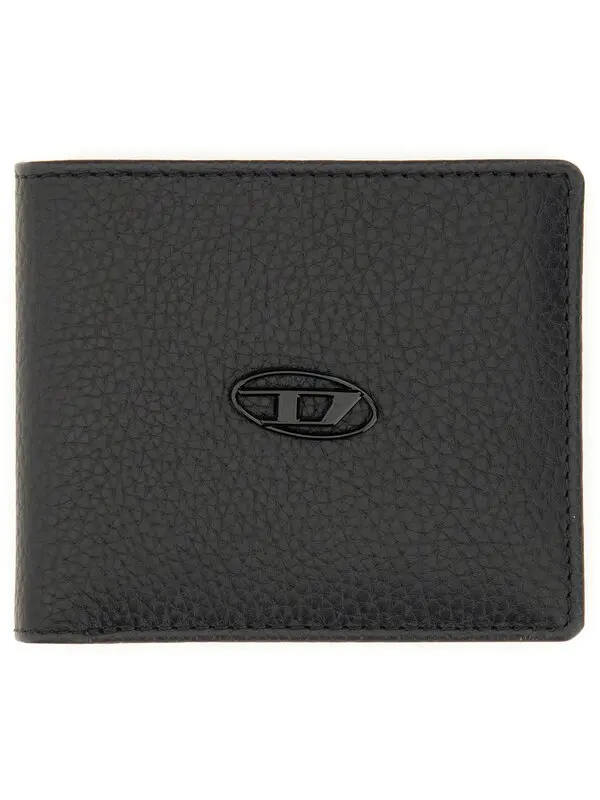 DIESEL® Portafoglio Bifold Con Logo - Black