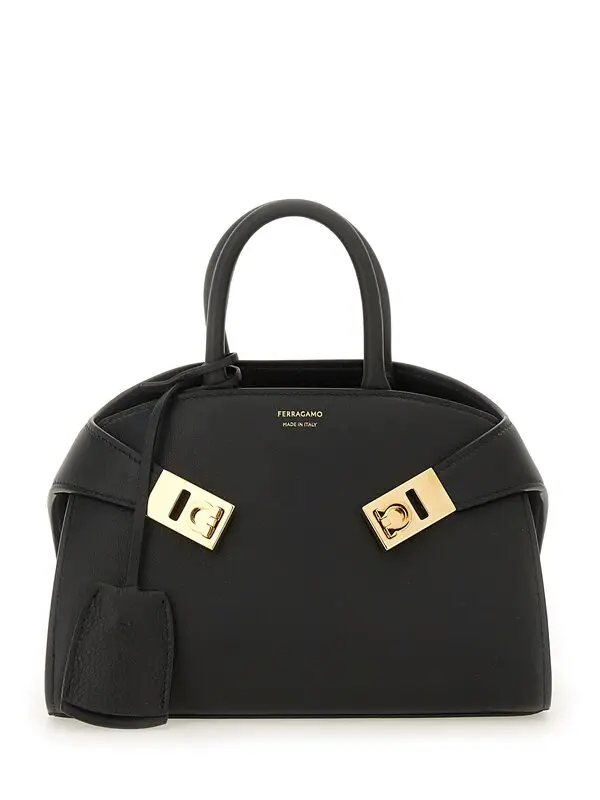 FERRAGAMO Hug Mini Top Handle Bag - Black