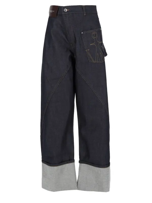 JW Anderson Jeans Twisted Turn-up Workwear - Blue