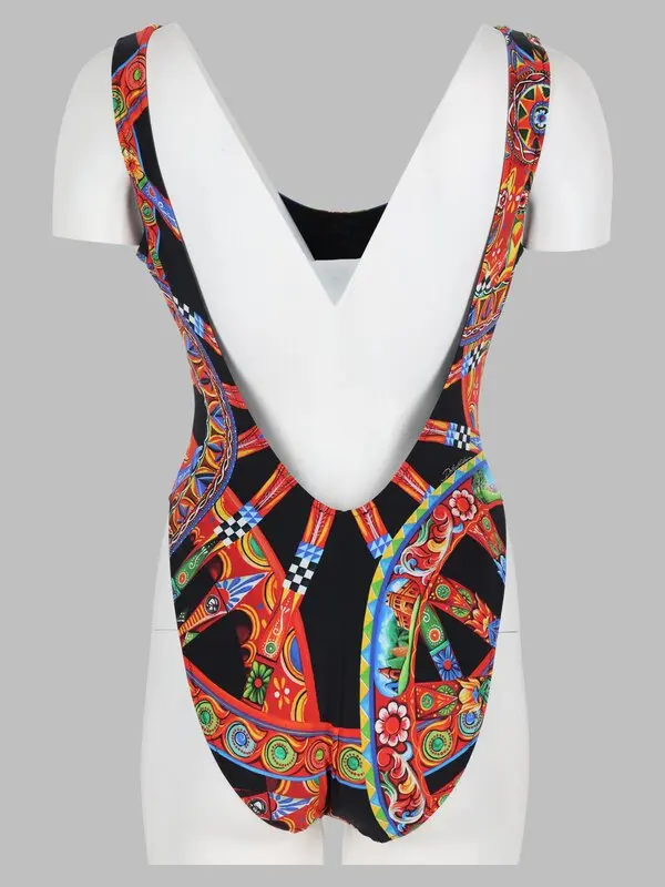 Dolce & Gabbana Olympian Swimsuit With Cart Print