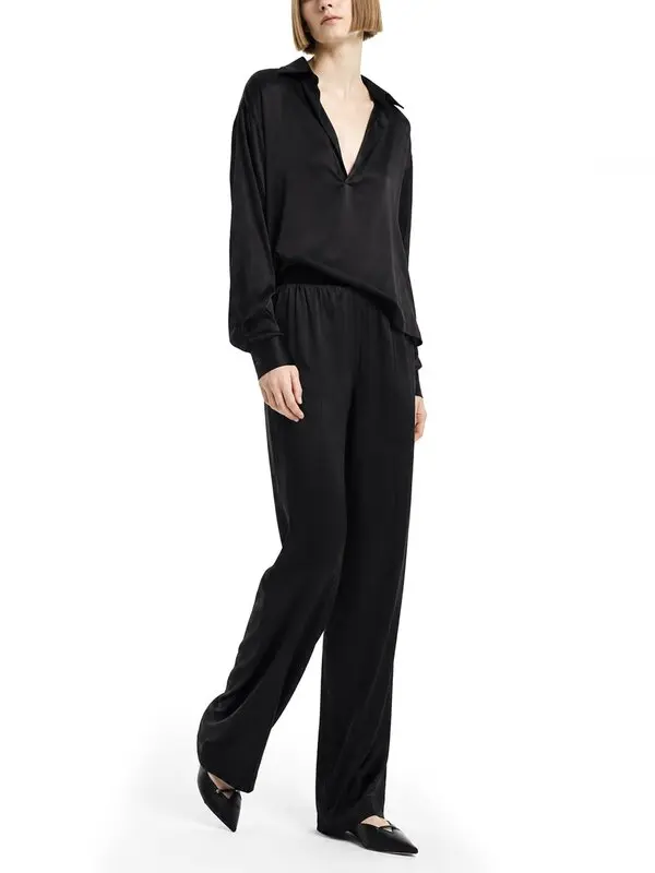 TOM FORD Polo In Raso Di Seta Stretch Con Logo