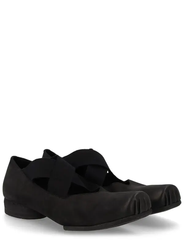 UMA WANG Leather Ballerina Flats - Black