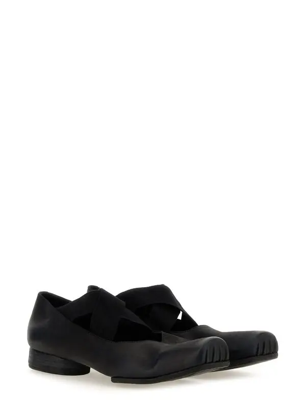 UMA WANG Leather Ballerina Flats - Black