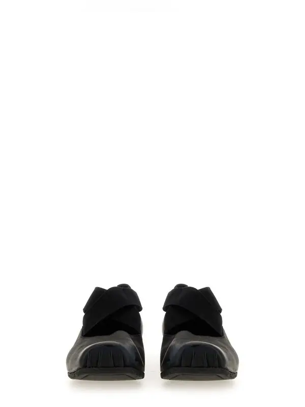 UMA WANG Leather Ballerina Flats - Black