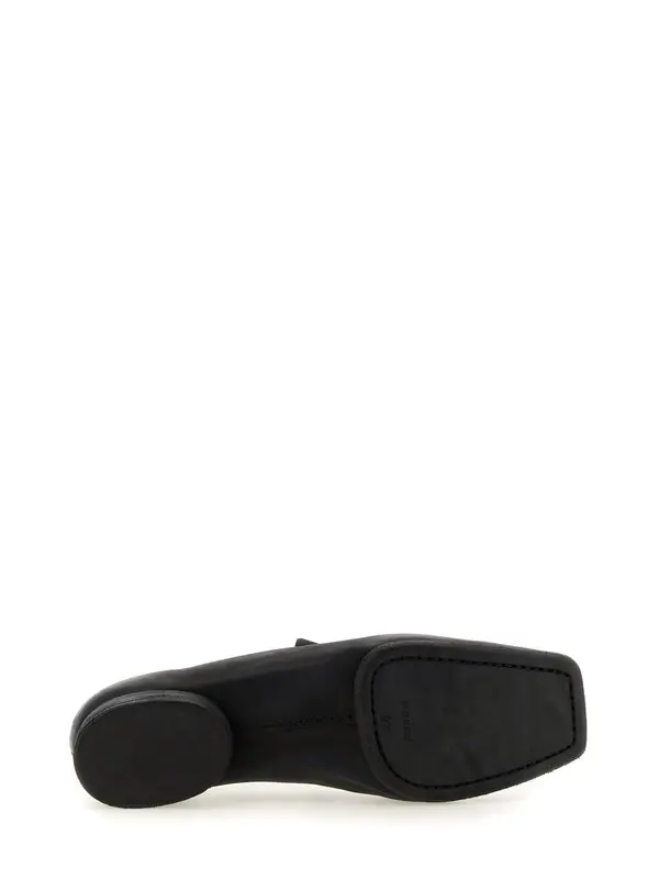UMA WANG Leather Ballerina Flats - Black