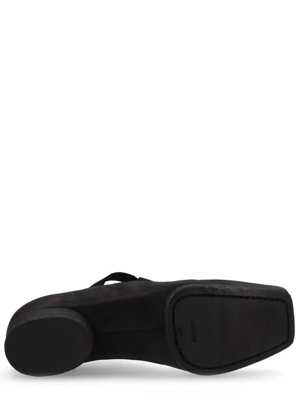 UMA WANG Leather Ballerina Flats - Black