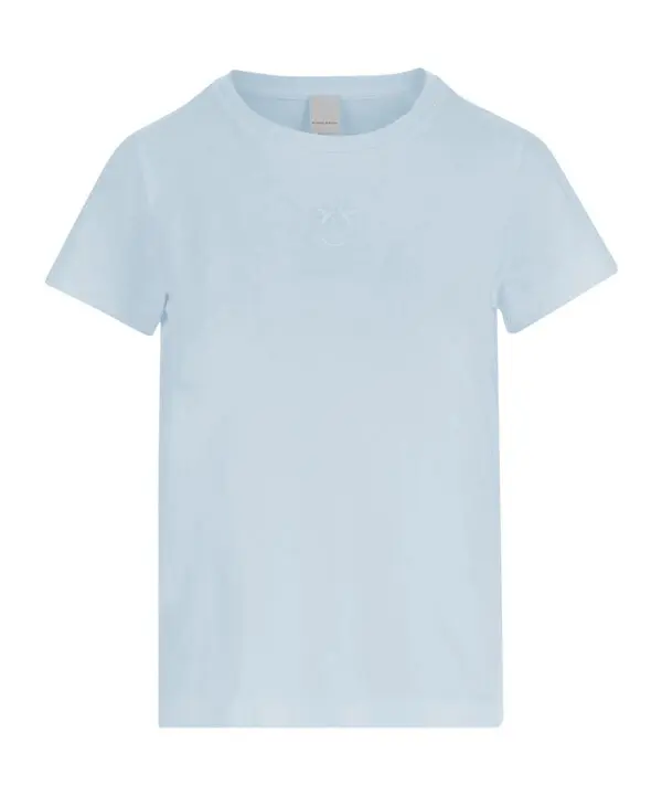 Pinko Logo Embroidered Crewneck T-shirt - Blue