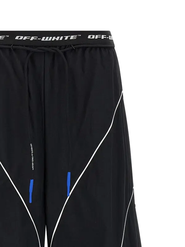 Off-White Logo Band Drawstring Wide Leg Pants