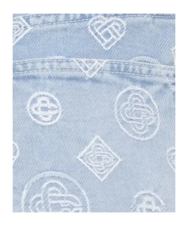 Casablanca Monogram Denim Logo Patch Skirt - Gray