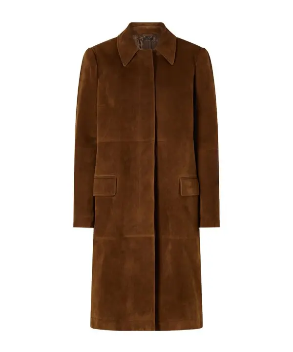 TOM FORD Suede Mackintosh Coat - Brown