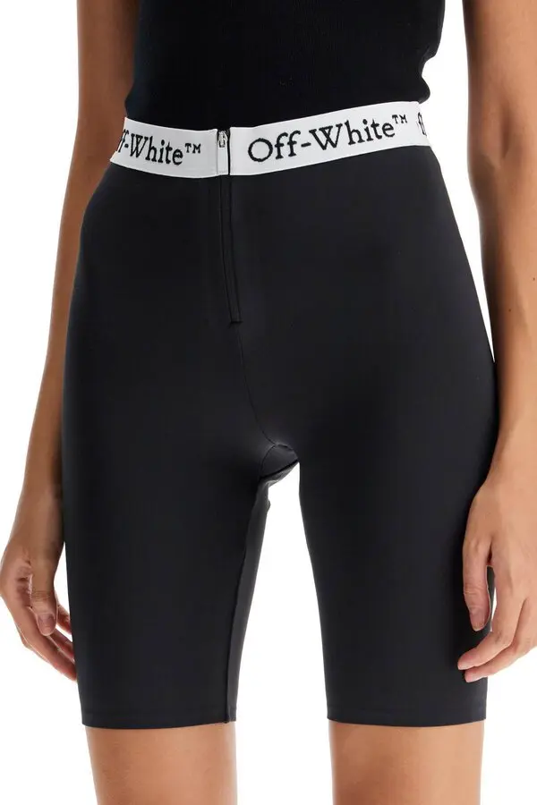 Off-White Logo Waistband Zip Detailed Shorts