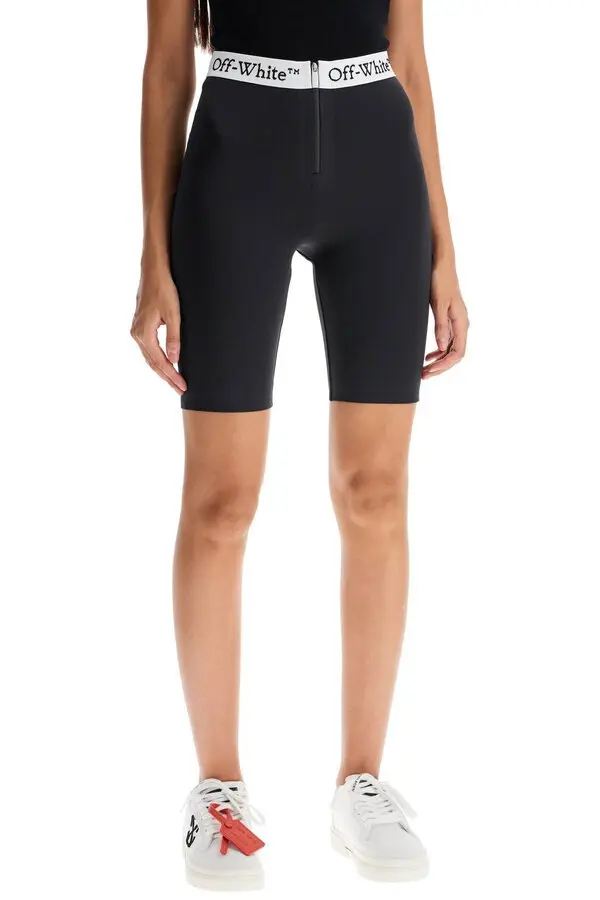 Off-White Logo Waistband Zip Detailed Shorts
