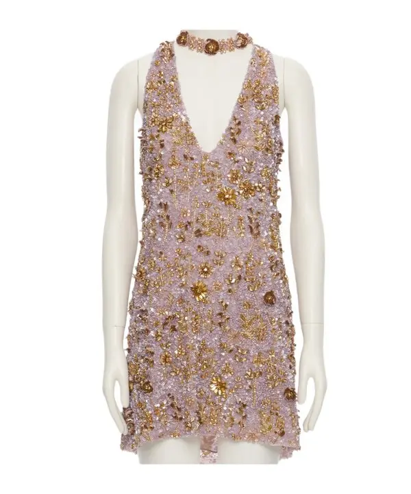 Valentino Garavani Sleeveless Dress - Lavender/gold