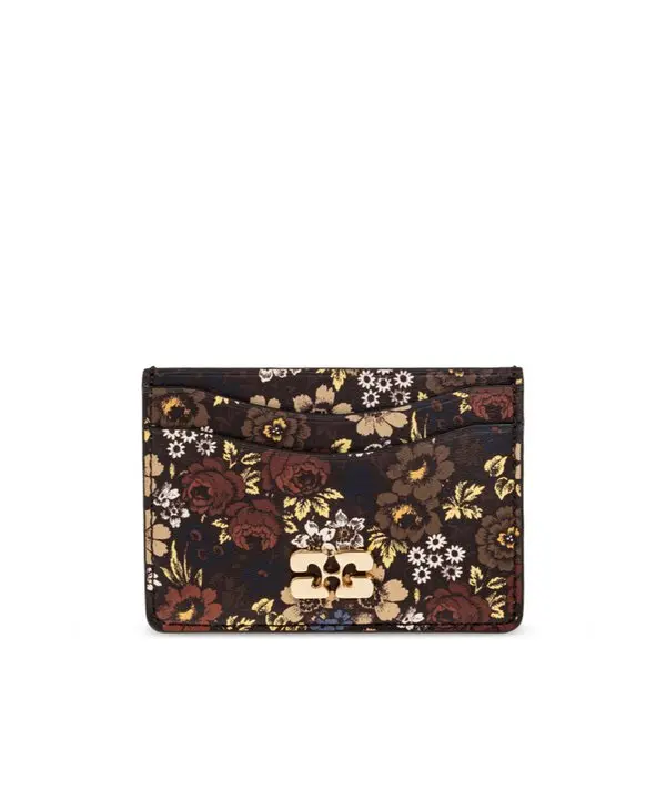 GANNI Floral Card Holder - Brown