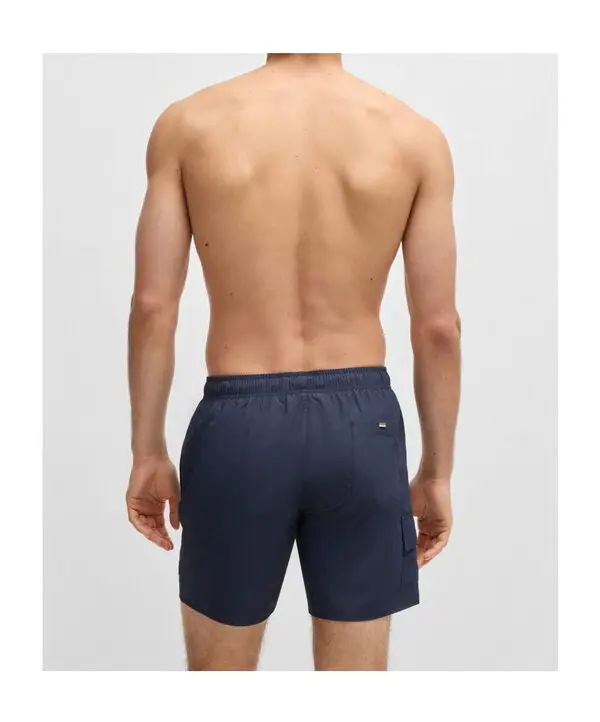Hugo Boss Swim Shorts With Drawstring And Logo Patch