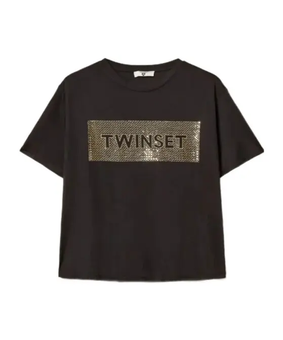 TWINSET Logo-detail T-shirt - Black