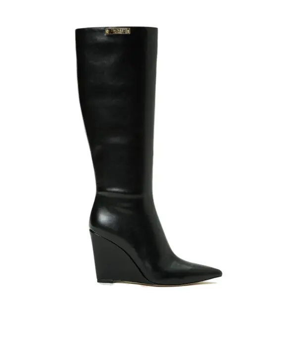TWINSET 100mm Logo-plaque Boots - Black
