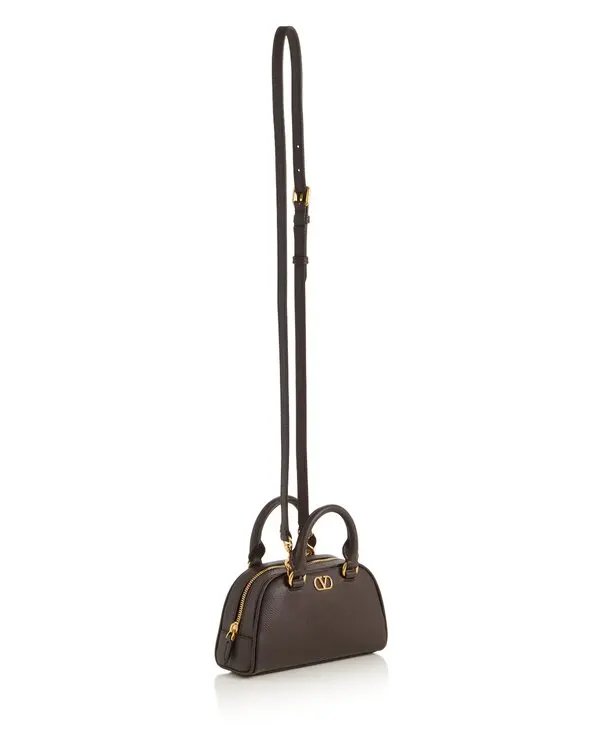 Valentino Garavani Vlogo Signature Leather Bowling Bag