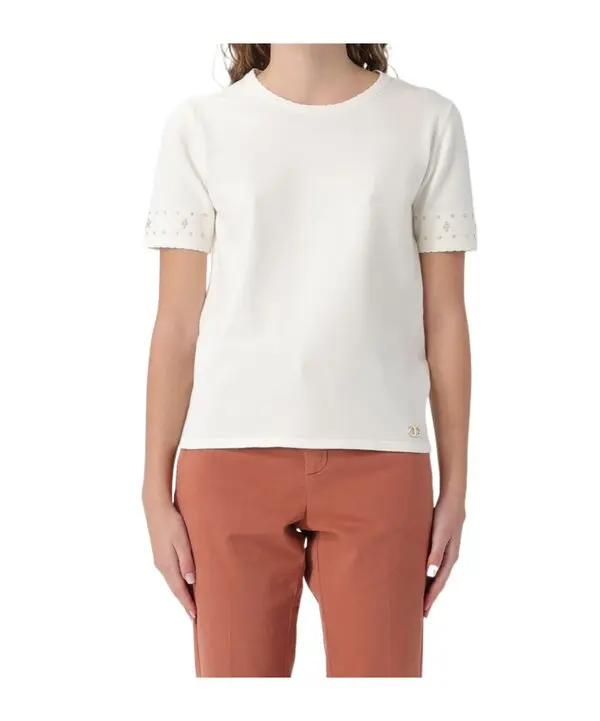 TWINSET Short-sleeve Embellished Top - White