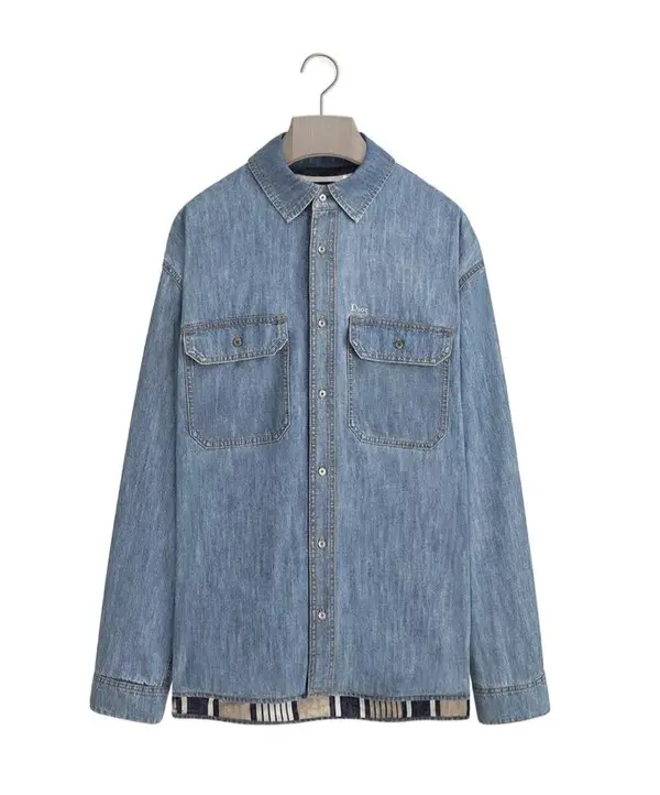 Dior Dioriviera Oblique Sun Stripes Overshirt - Blue