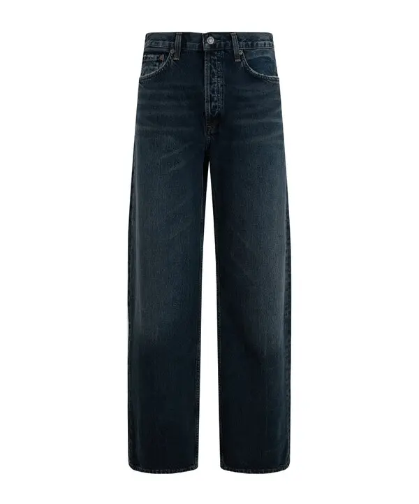 AGOLDE High Rise Wide Leg Jeans - Dark Blue