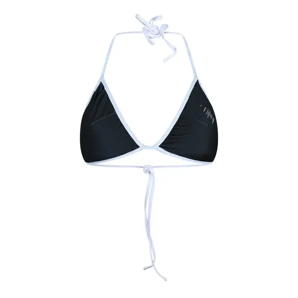 Casablanca Contrast Trim Triangle Halter Bikini Top