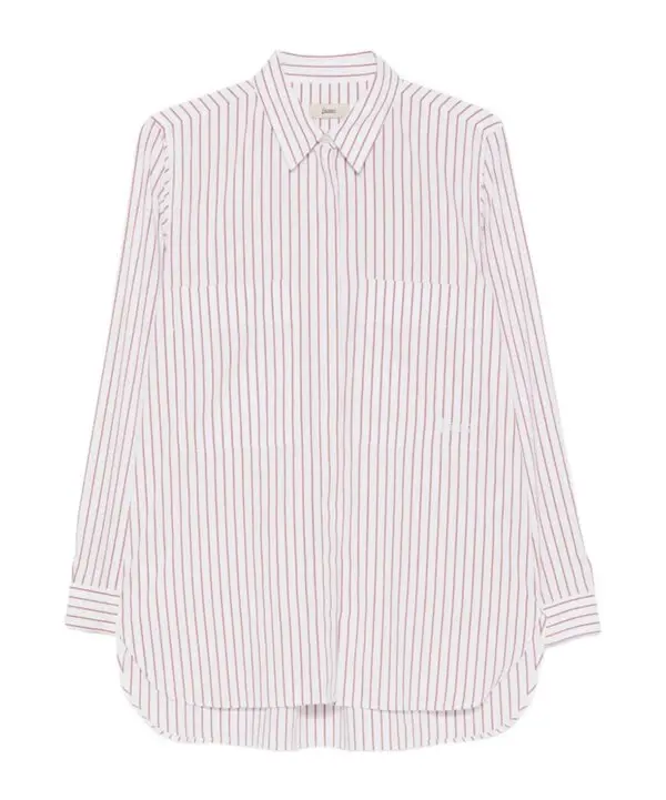 Herno Vertical-stripe Long-sleeve Shirt - White/red