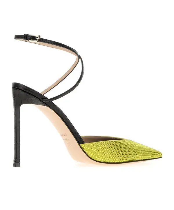 TOM FORD Stiletto Heeled Sandals With Crocodile-embossed Leather And Suede Embellished With Rhinestones