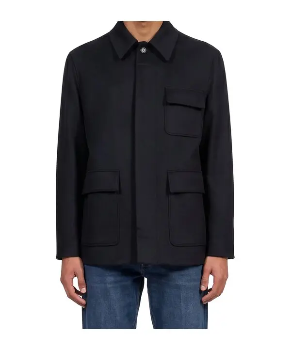 LARDINI Multi-pocket Concealed-fastening Jacket