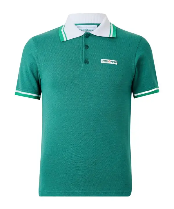 Casablanca Contrasttrim Shortsleeve Polo Shirt - Green