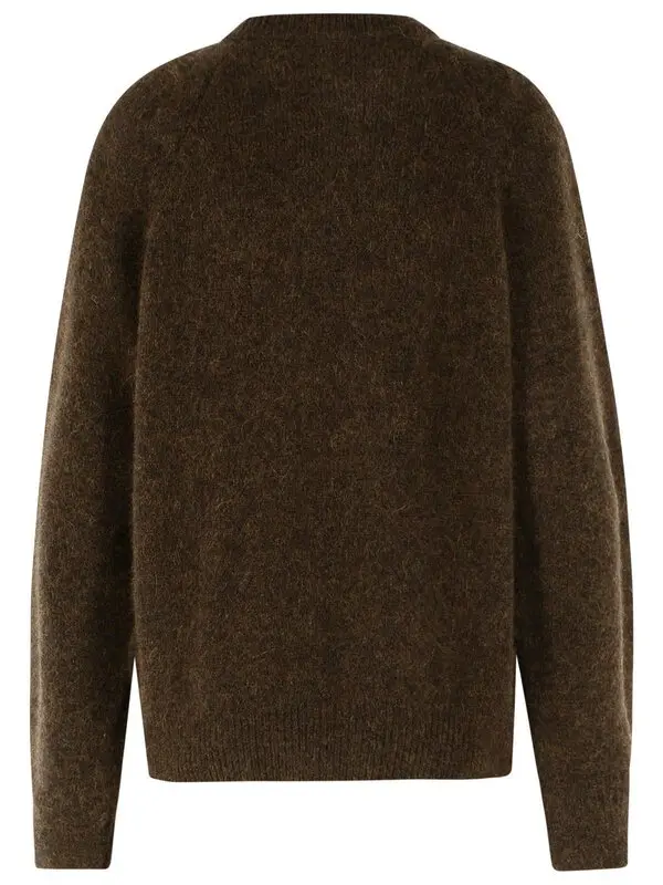 ROTATE BY BIRGER CHRISTENSEN Alpaca Blend Floral Detail Crew Neck Pullover Sweater