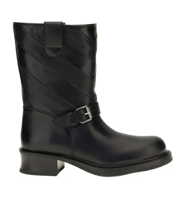 Valentino Garavani Logo Buckled Ankle Boots