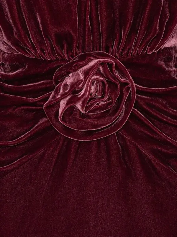 ROTATE BY BIRGER CHRISTENSEN Burgundy Silk Velvet Mini Dress