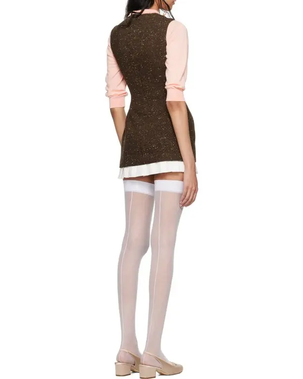 SHUSHU/TONG Round Neck Satin Knot Applique Dress