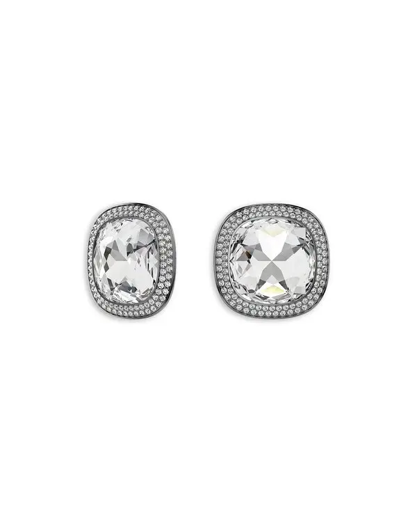 SWAROVSKI Una Crystal Cushion Halo Stud Earrings
