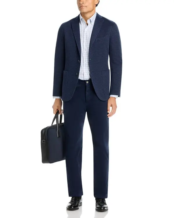 Boglioli Cotton Blend Micro Houndstooth Jersey Jacket