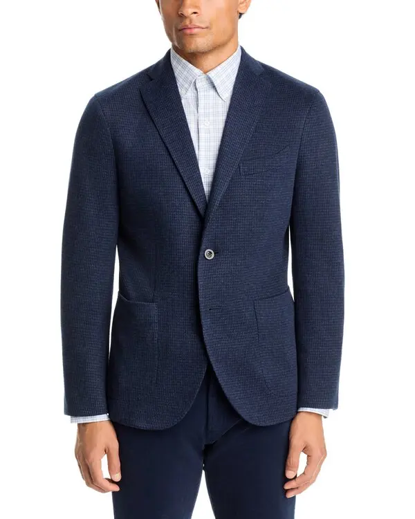 Boglioli Cotton Blend Micro Houndstooth Jersey Jacket