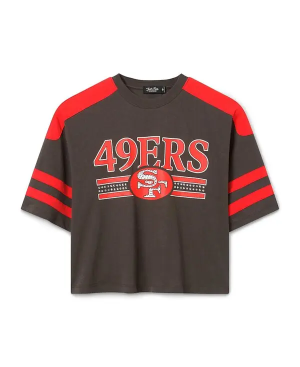 Junk Food Clothing San Francisco 49ers Striped Crop Tee