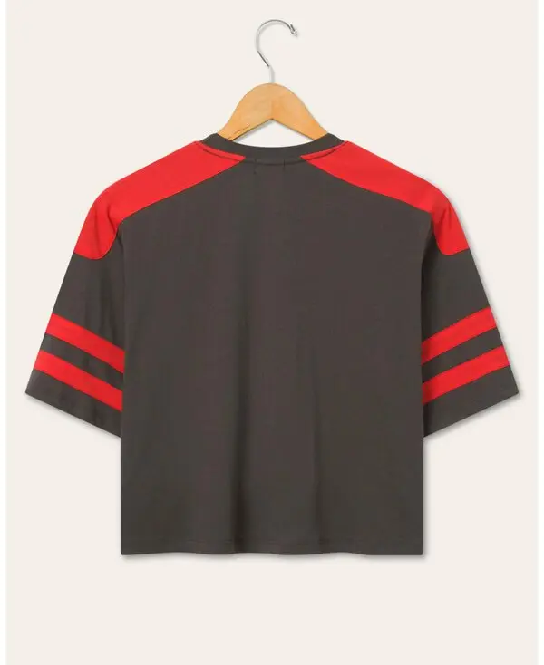 Junk Food Clothing San Francisco 49ers Striped Crop Tee